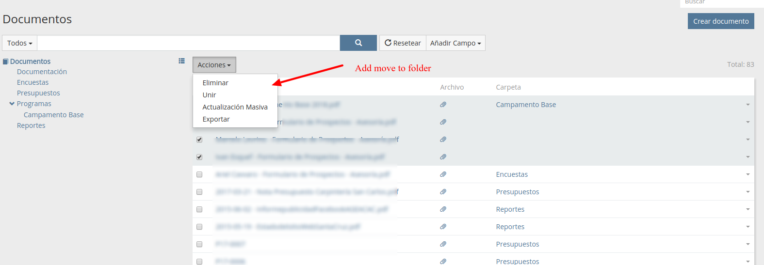 Documents: "Move to folder" in actions menu · Issue #723 · espocrm/espocrm · GitHub