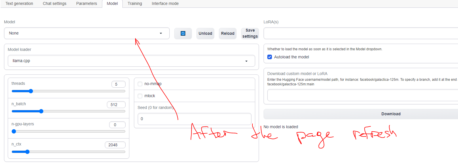 UI bug: selected (and loaded) model name vanishes after the page refresh · Issue #3901 ...