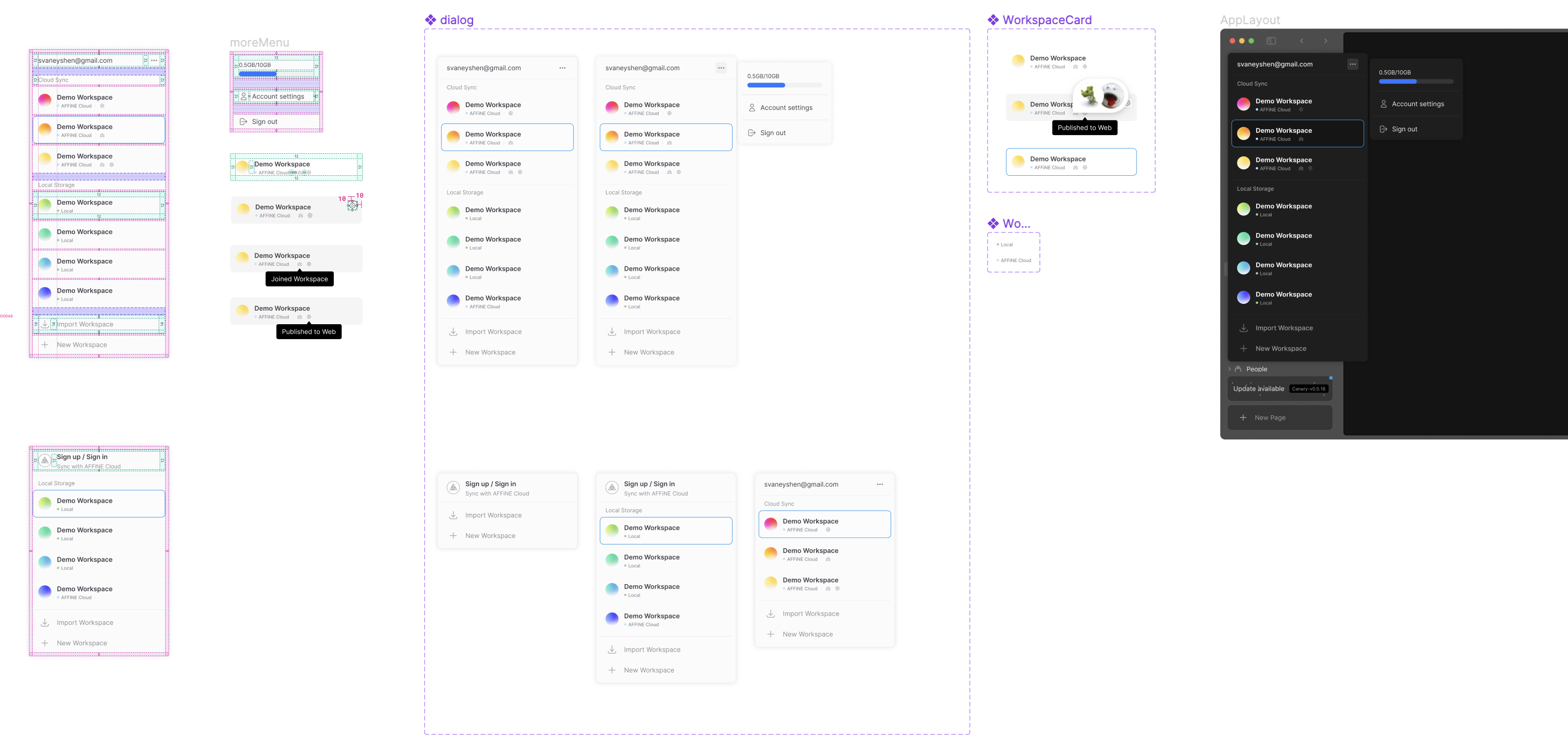 Optimize the workspace list style according to the new design · Issue #4402 · toeverything ...