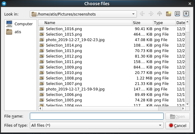 File selection dialog degraded on 1.9.2 · Issue #6916 · telegramdesktop ...