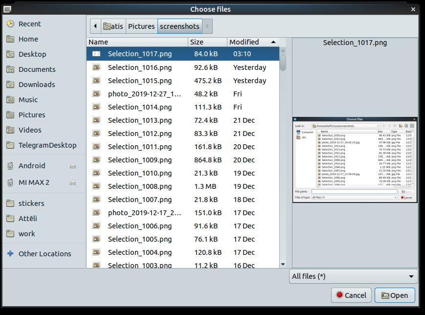 File selection dialog degraded on 1.9.2 · Issue #6916 · telegramdesktop ...