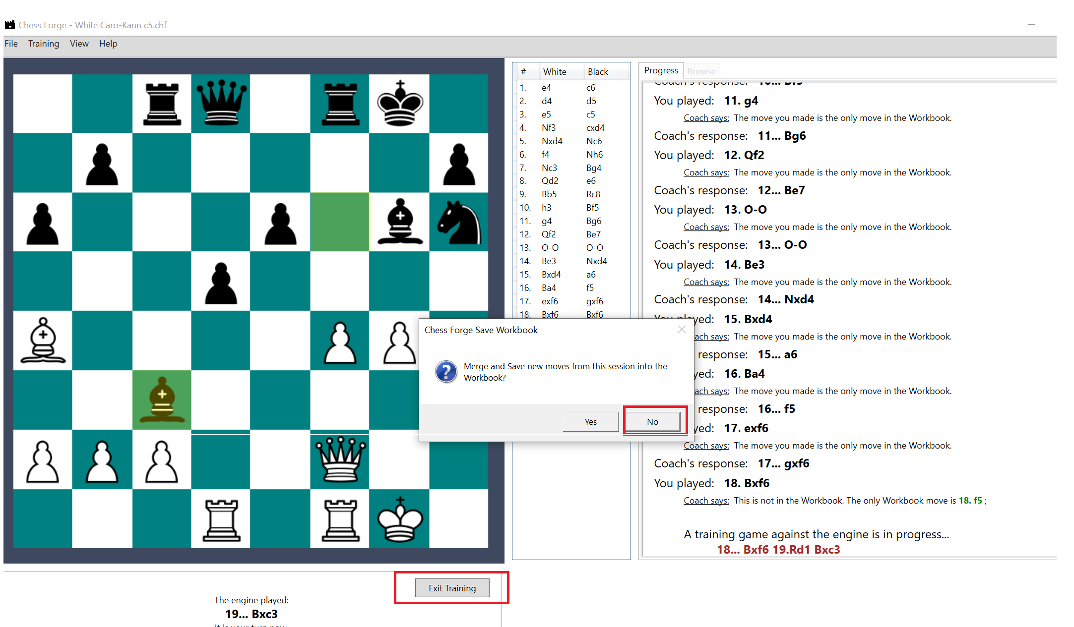 On Exit Training Chess Forge pops up the same a dialog box twice · Issue #124 · czbar/ChessForge ...