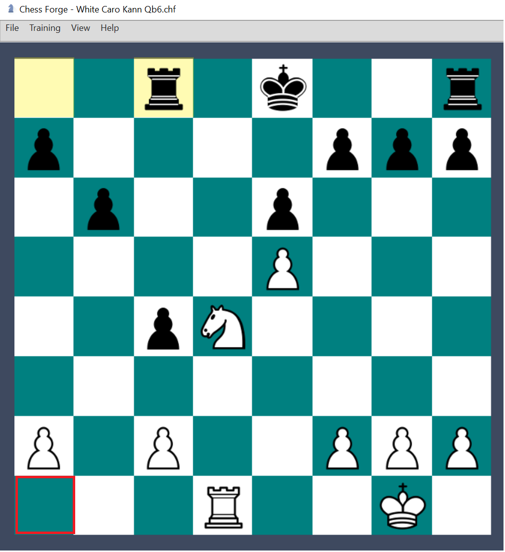 In Training Mode, after 21.Rfd1, system moves the rook correctly however Rook on a1 disappears ...