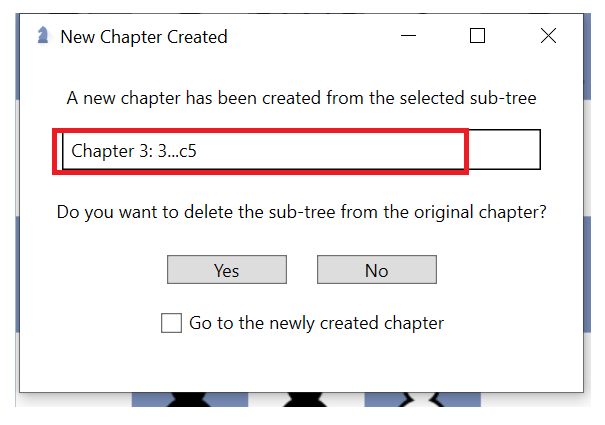 Add ability to Name the chapter when running Create New Chapter from Line function in Study Tree ...