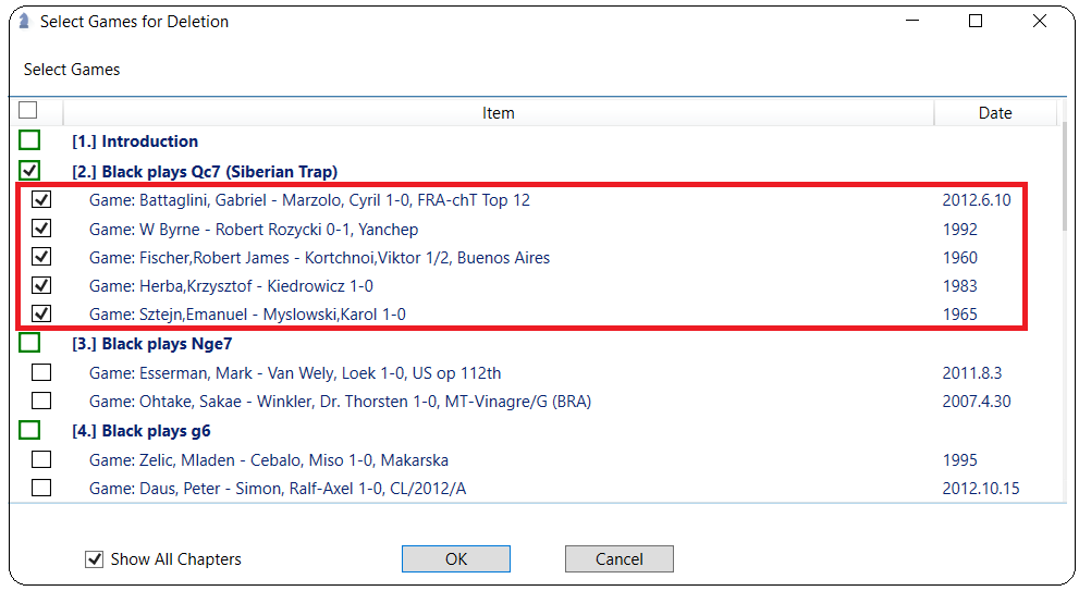 Delete Games Function Does Not Work · Issue 753 · Czbarchessforge · Github 