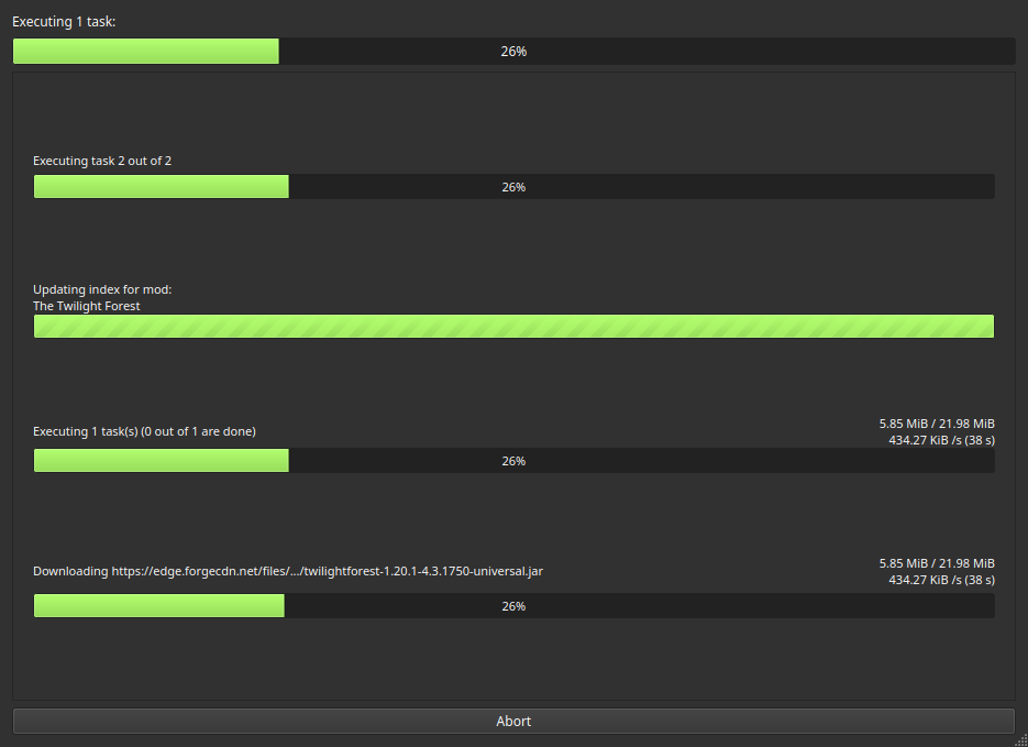 Mod downloading dialog shows 4 unnecessary progress bars · Issue #1545 · PrismLauncher ...