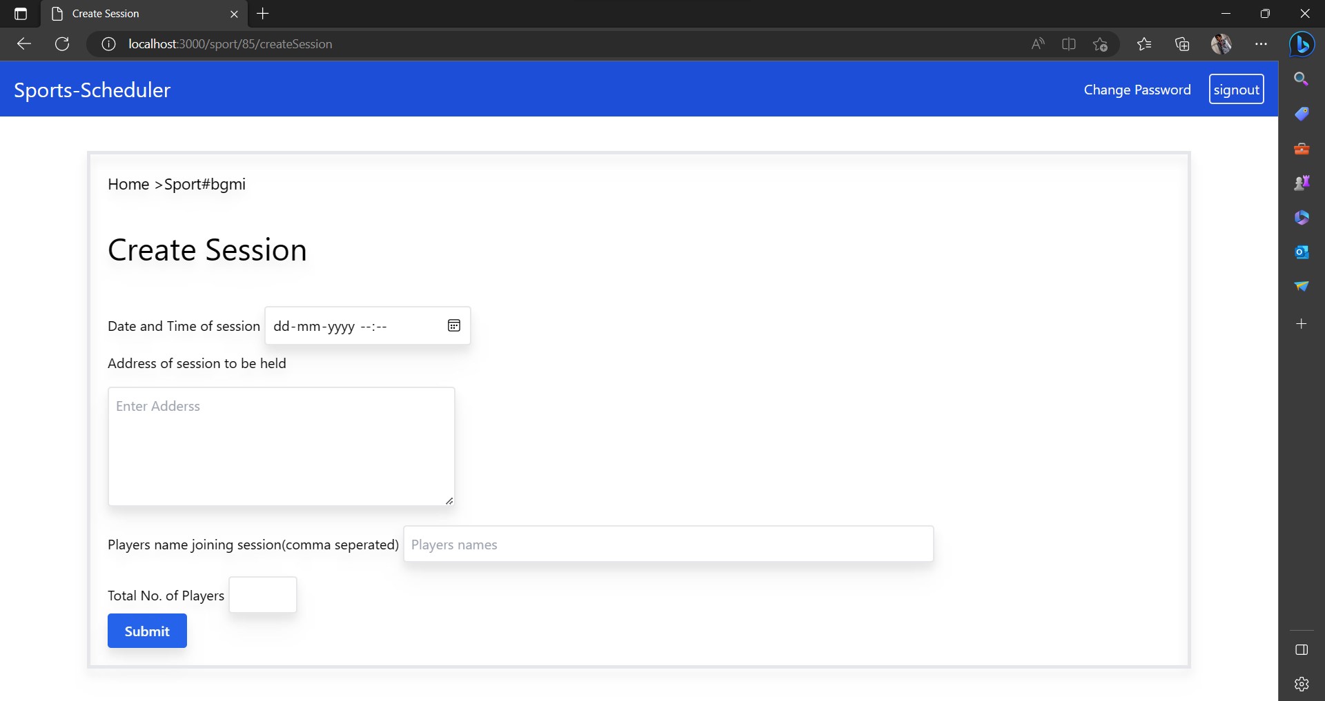 GitHub - Hanveshith/Sports-scheduler