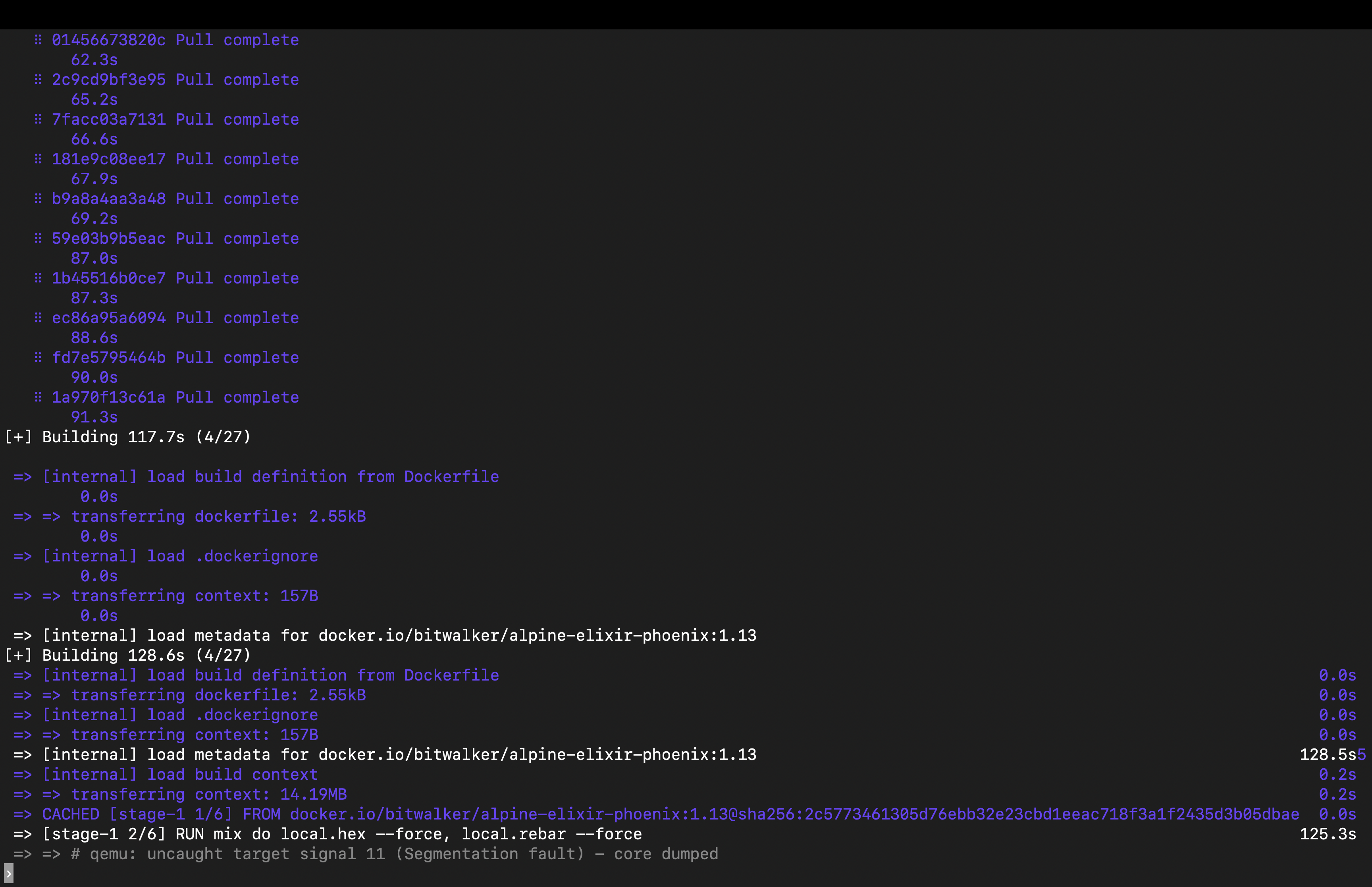 Qemu Uncaught Target Signal 11 Segmentation Fault Core Dumped · Issue 6927 · Blockscout