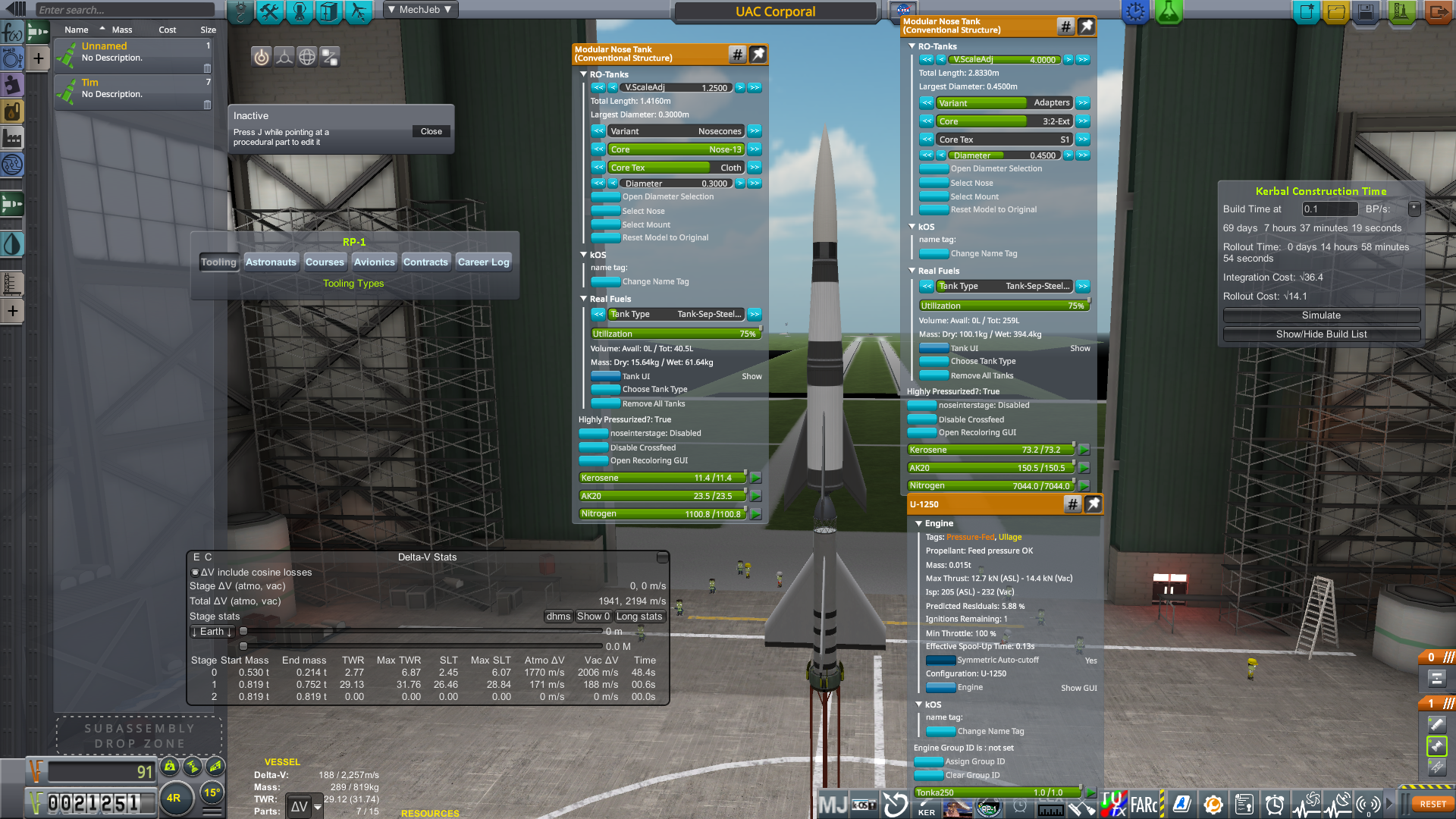 Modular Nose tanks and service modules do not require tooling! · Issue #1836 · KSP-RO/RP-1 · GitHub