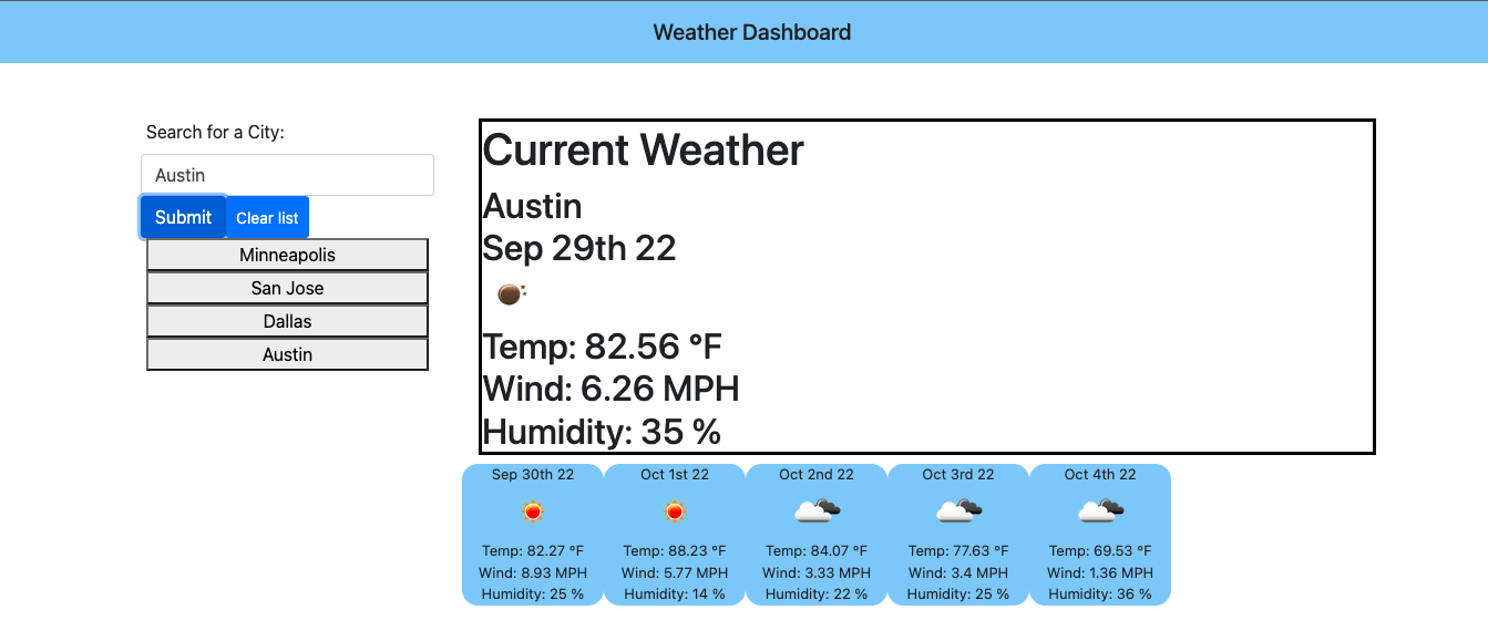 GitHub - AlexO16/weather-dashboard