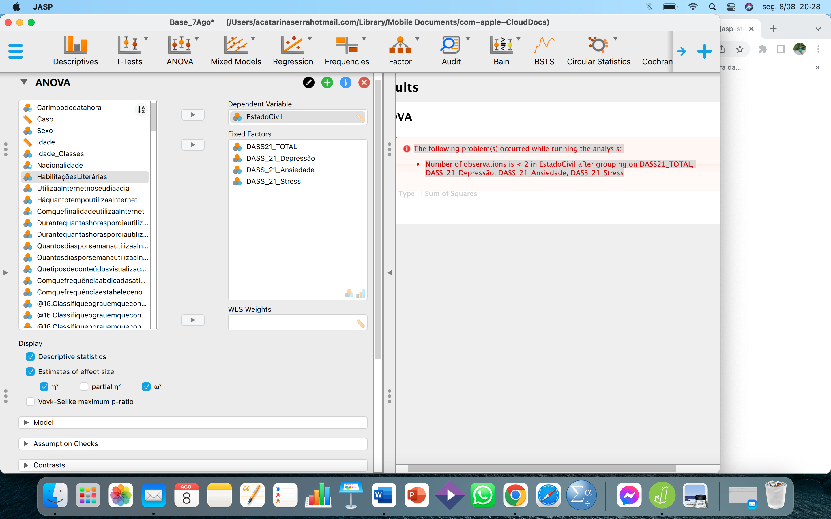 [Bug]: ANOVA Number of observations is