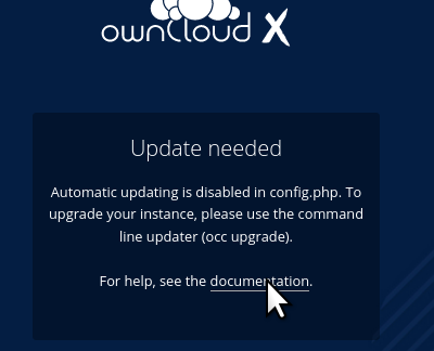 [QA] occ upgrade does nothing, although web-ui says 'Update needed' · Issue #38549 · owncloud ...