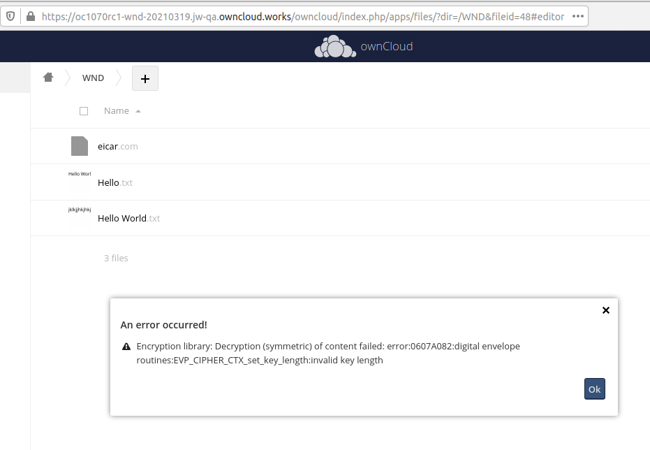 [QA] file gets encrypted on unencrypted WND storage · Issue #257 · owncloud/encryption · GitHub