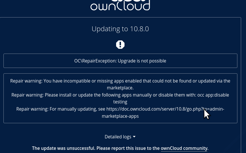 [QA] link in update message is not clickable · Issue #39178 · owncloud/core · GitHub