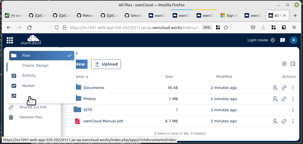 [QA] new appswitcher has empty label for richdocuments · Issue #6585 · owncloud/web · GitHub