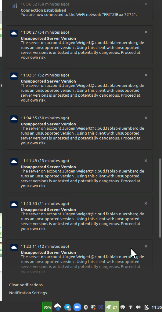 [QA] Repetitive notification ca every 5 min · Issue #10319 · owncloud/client · GitHub