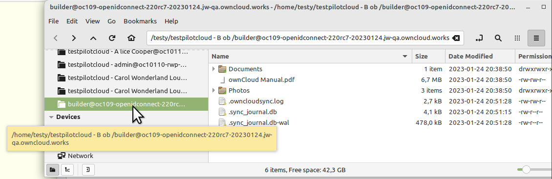 [QA] sync root folder is constructed from user's full name without escaping special characters ...