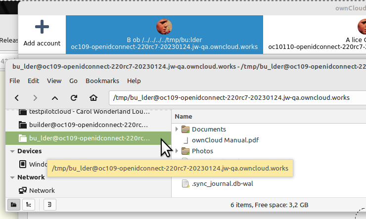 [QA] sync root folder is constructed from user's full name without escaping special characters ...