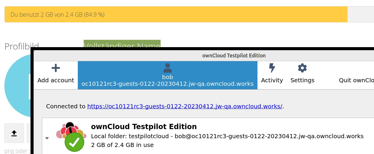 [QA] quota limit is displayed wrong, when over quota · Issue #10699 · owncloud/client · GitHub