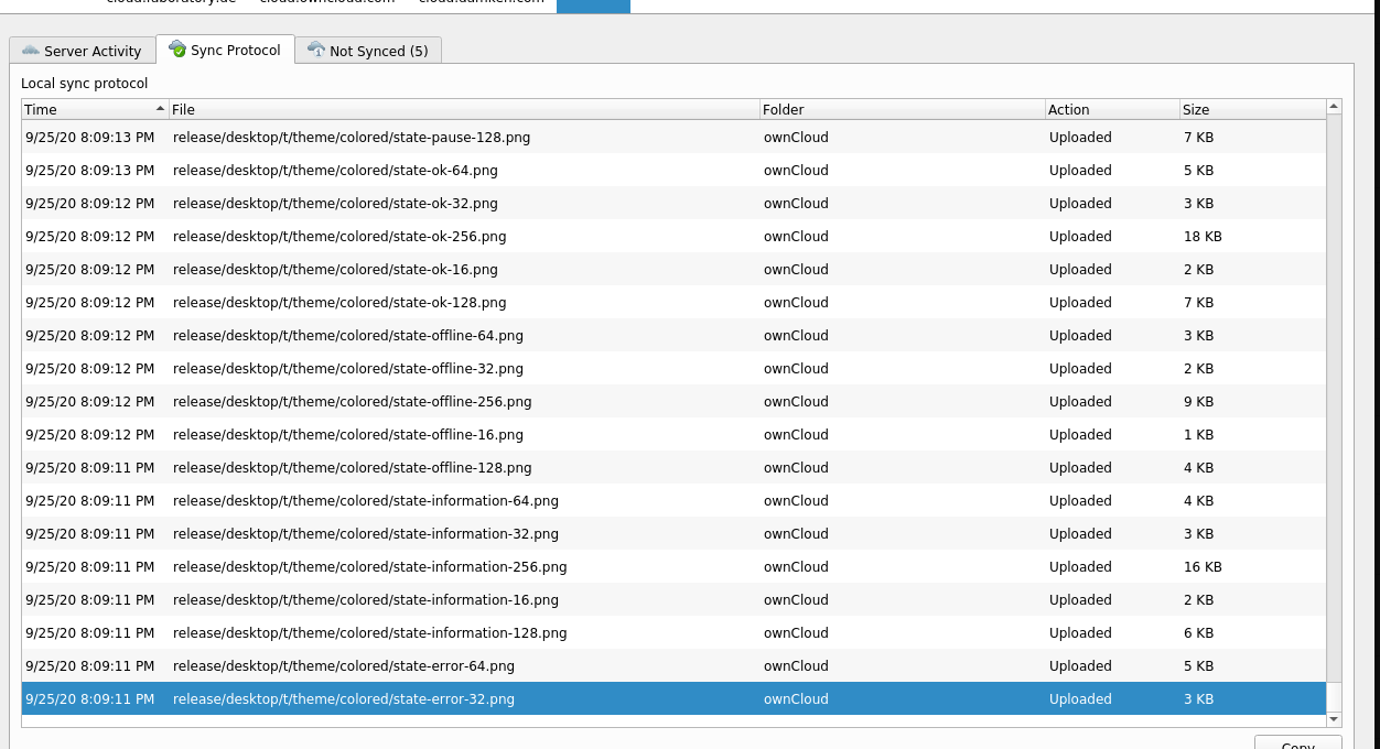 Sync protocol panel scrolls to oldest entry with each sync, when it was scrolled down once ...