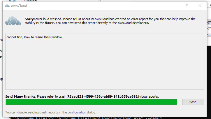 Crash dialog cannot be resized · Issue #8042 · owncloud/client · GitHub