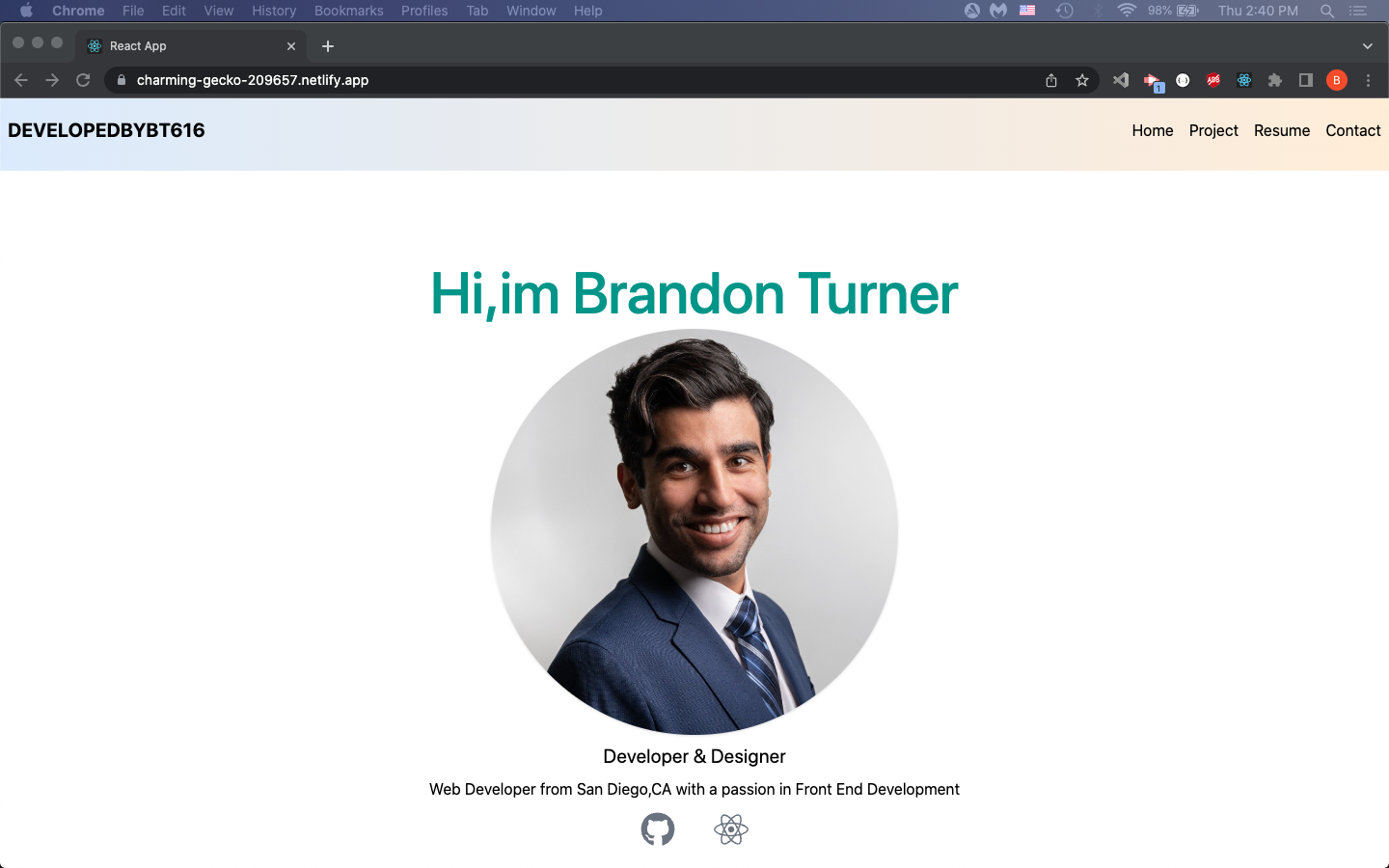 GitHub - BT616/react-portfolio