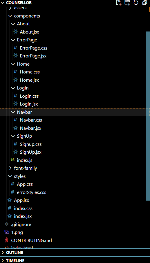 Structuring The Entire Project As Per React Policy Gssoc23 · Issue 116 · Counselllor 
