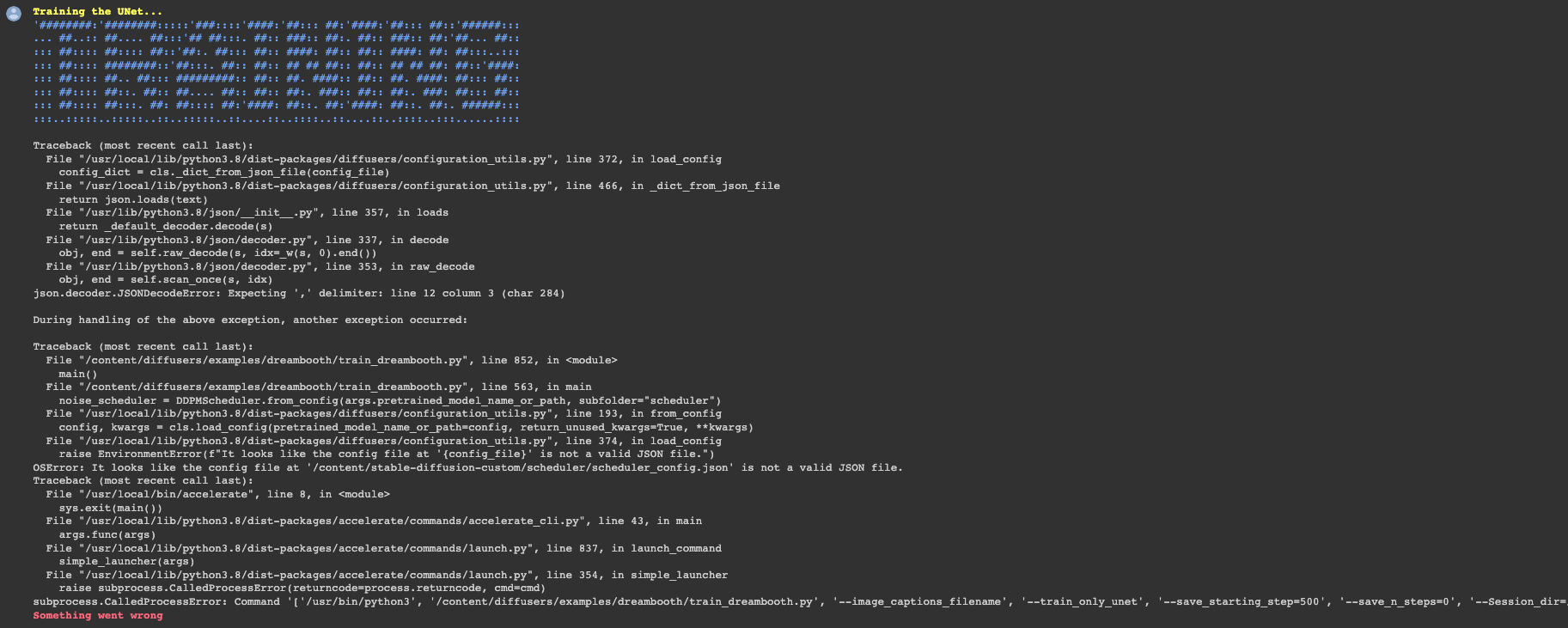 Persistent error while running the training cell · Issue #1106 · TheLastBen/fast-stable ...