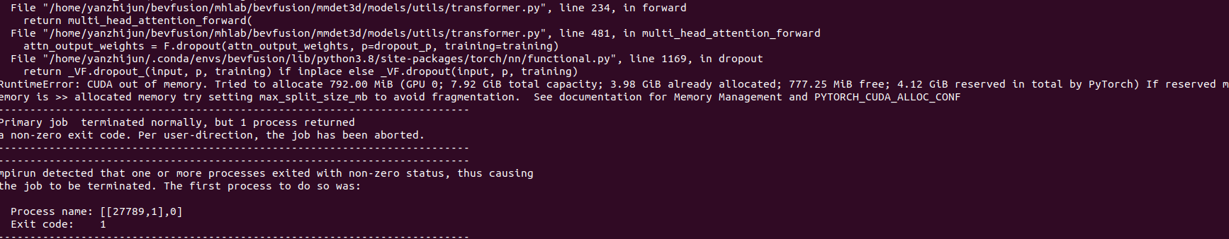 the problem of training · Issue #251 · mit-han-lab/bevfusion · GitHub