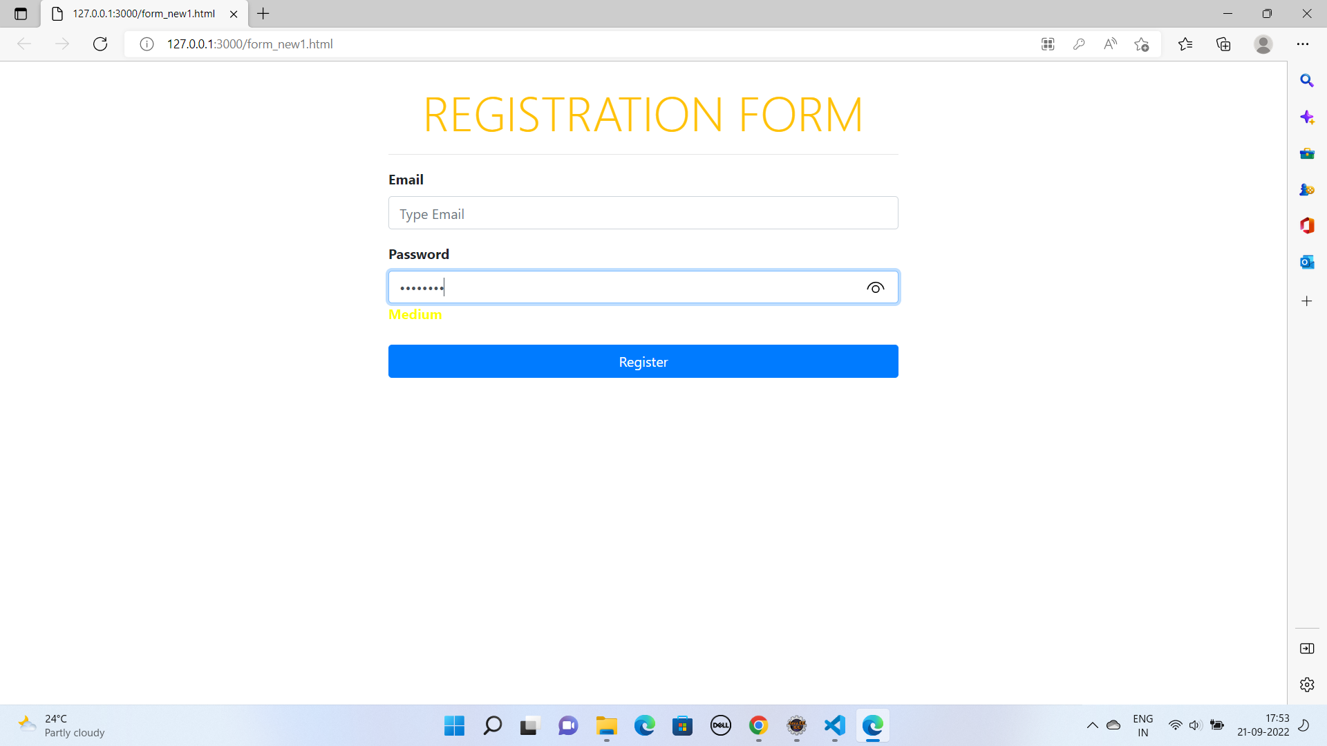 JS - HTML DOM Events - Password Strength · akash-coded mern ...