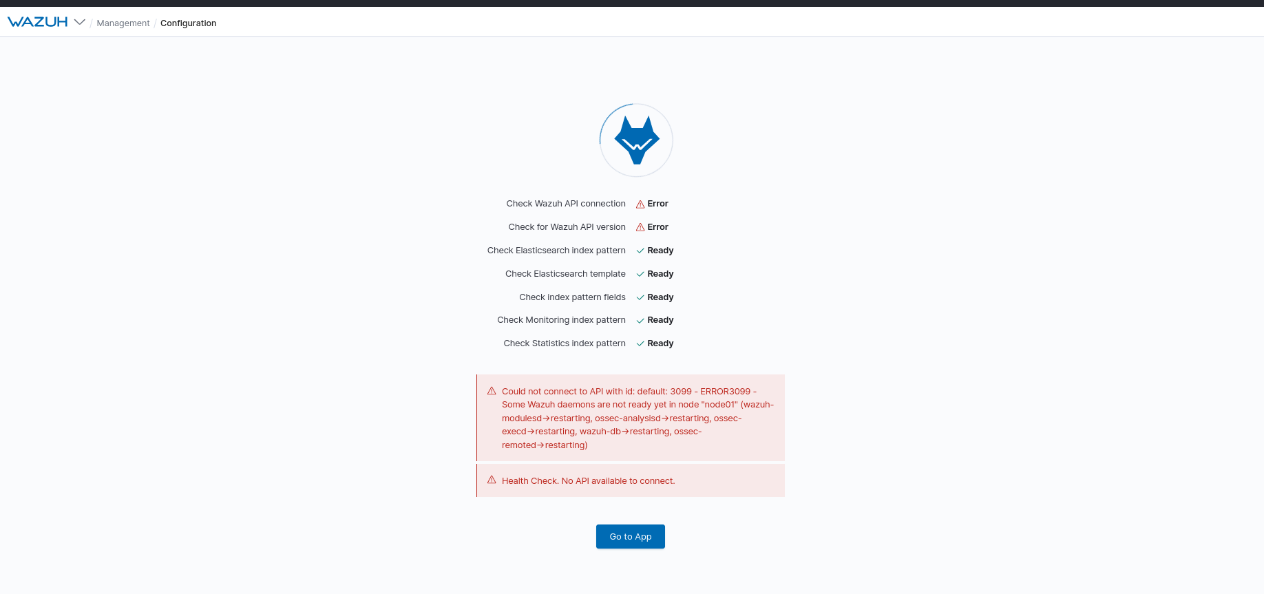 Restarting manager after updating configuration does not update manager Health Check status ...