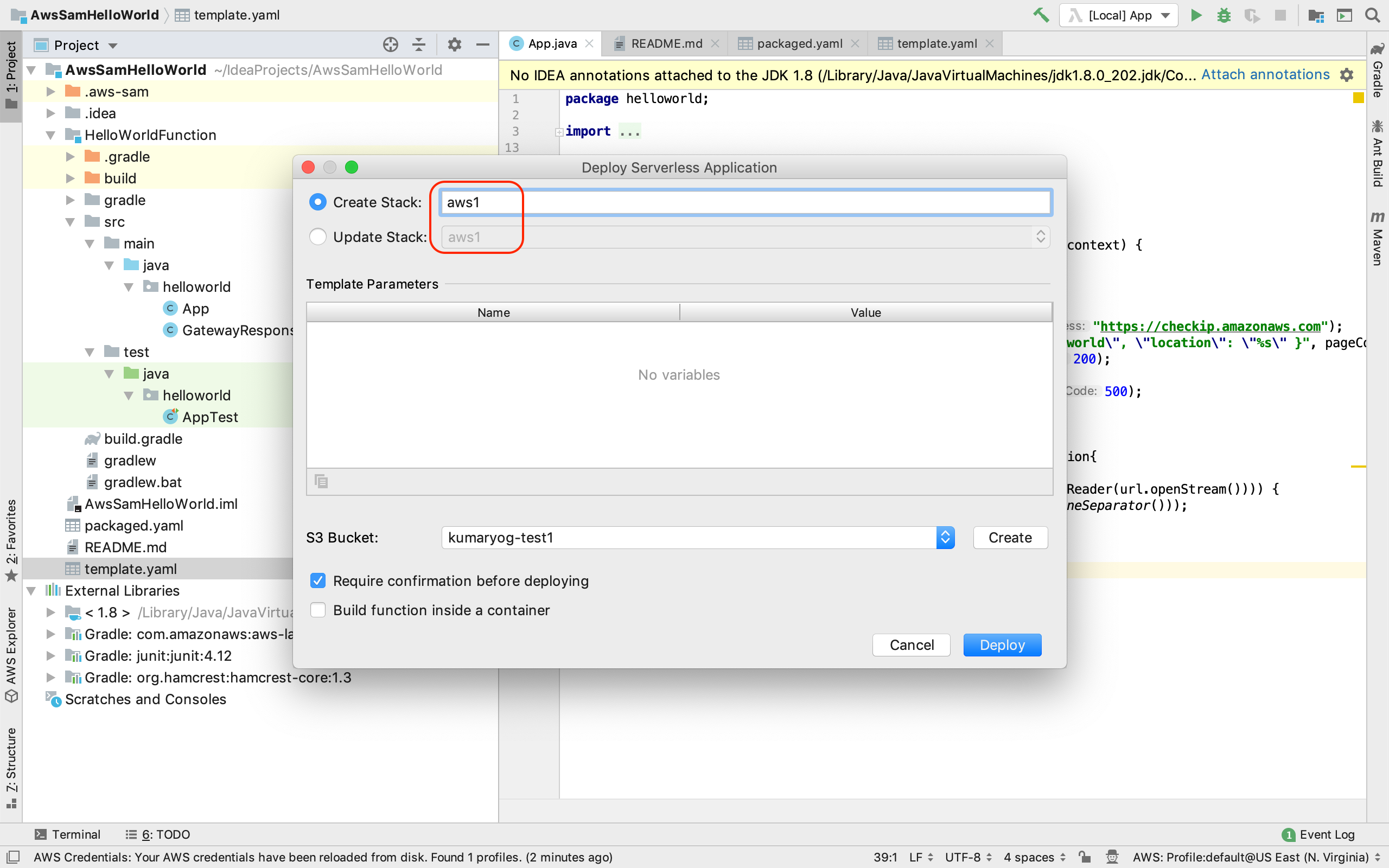 Deploy Serverless Application Dialog Doesnt Complain When Putting An