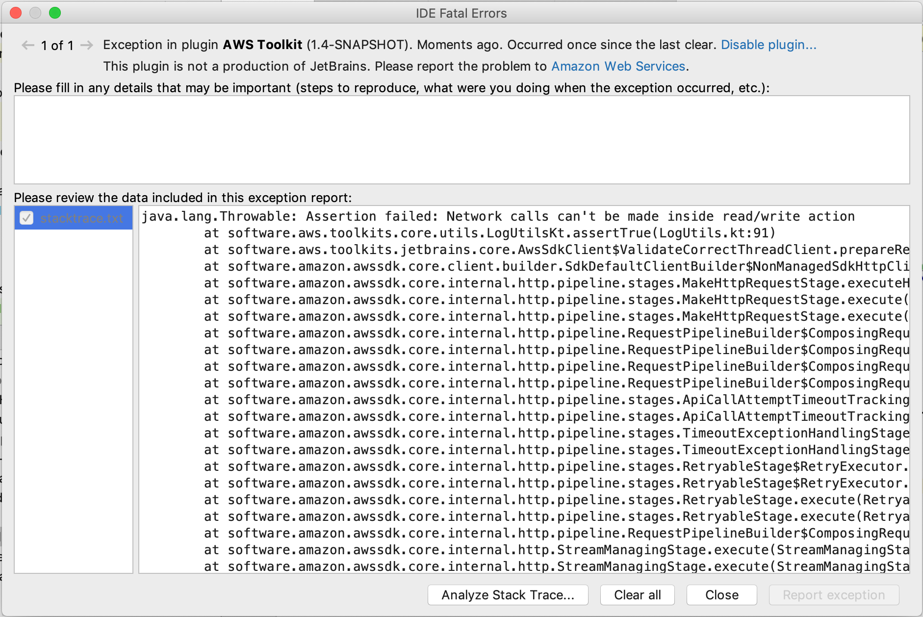 Plugin Built On Latest Master Branch Code Throws Error In Ide · Issue 985 · Awsaws Toolkit