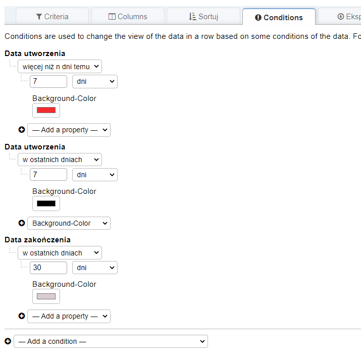 Multiple "Create Date" conditions for "more than n days ago" not saving days properly · Issue ...