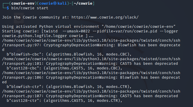 Fail to start cowrie honeypot · Issue #1750 · cowrie/cowrie · GitHub