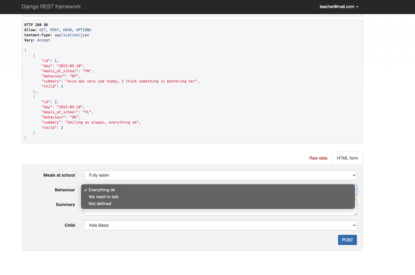GitHub - katarzynaheller/school_tracker: RESTful app for tracking child ...