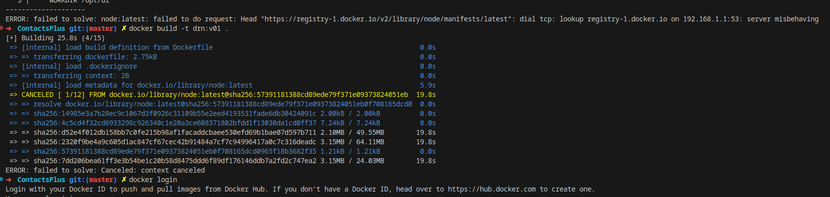 ERROR: failed to do request: Head dial tcp: lookup registry- 1.docker.io: no such host, failed ...
