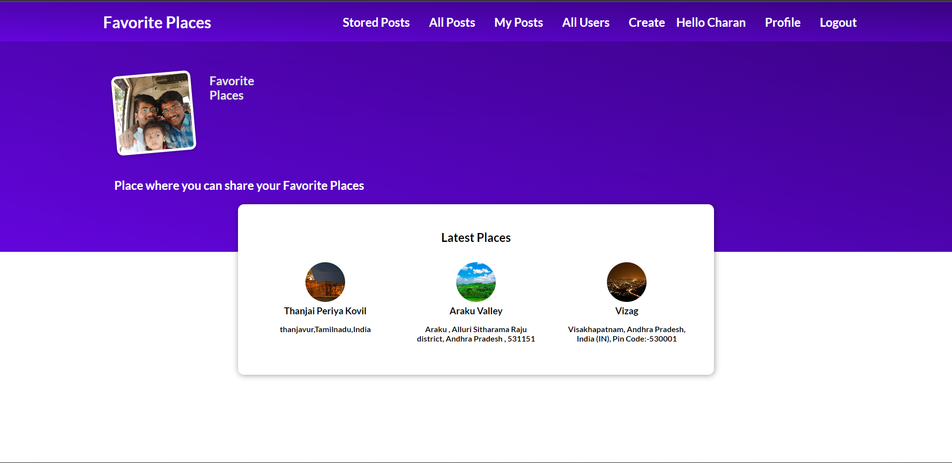 GitHub - Kanchi-Charan/Favorite-Places-Website