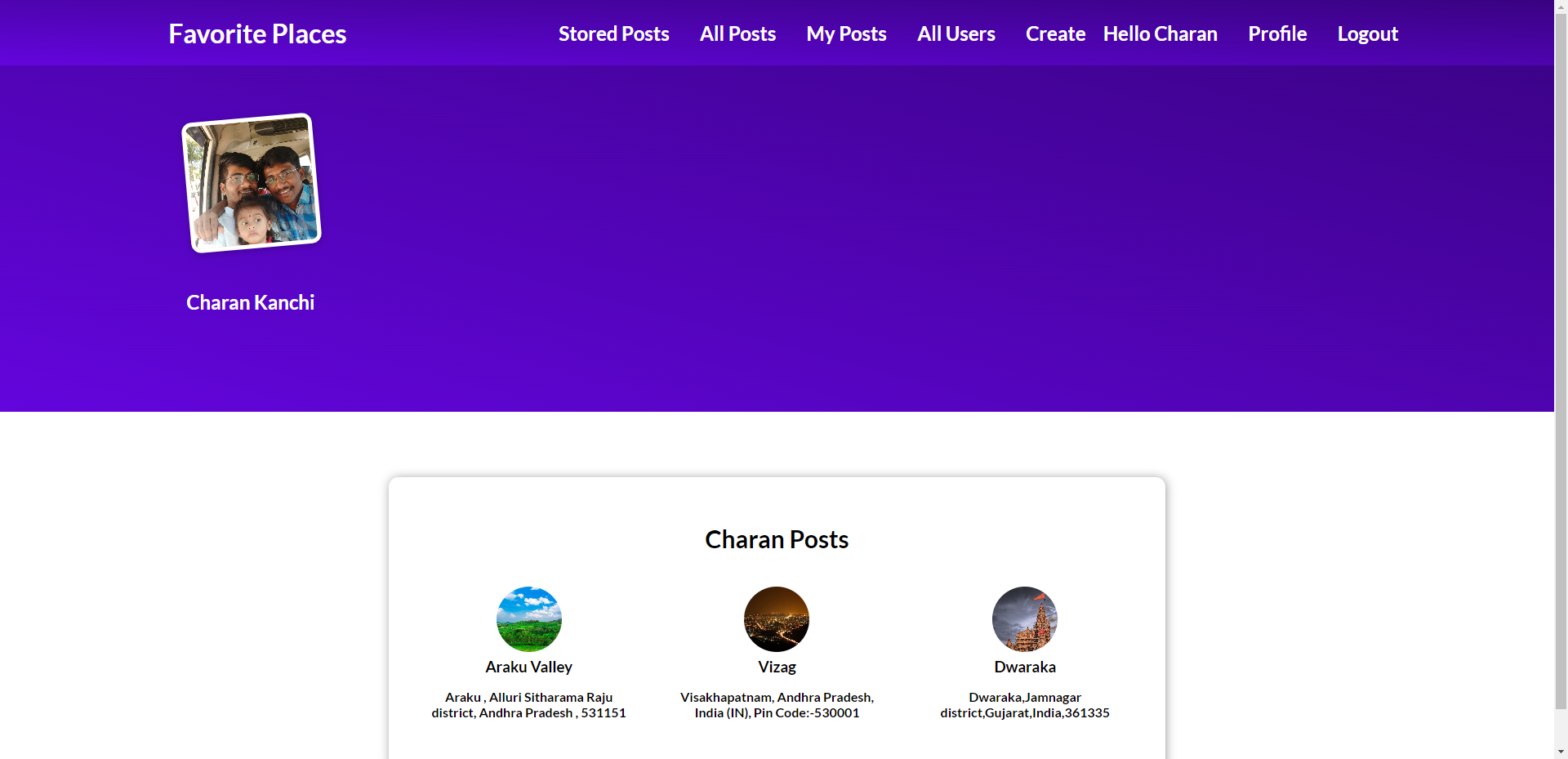 GitHub - Kanchi-Charan/Favorite-Places-Website