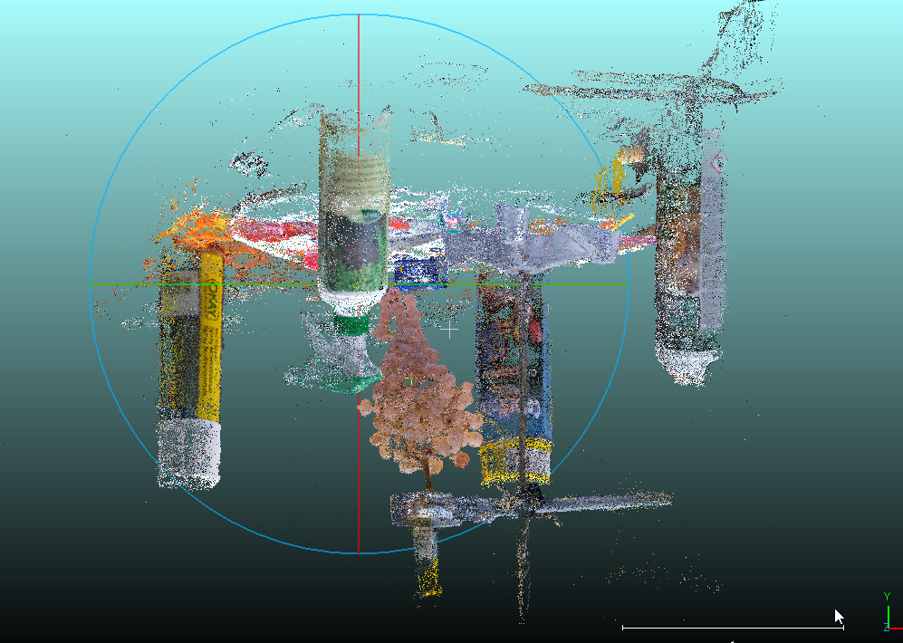 the output mesh and point cloud are not oriented in the same way ...
