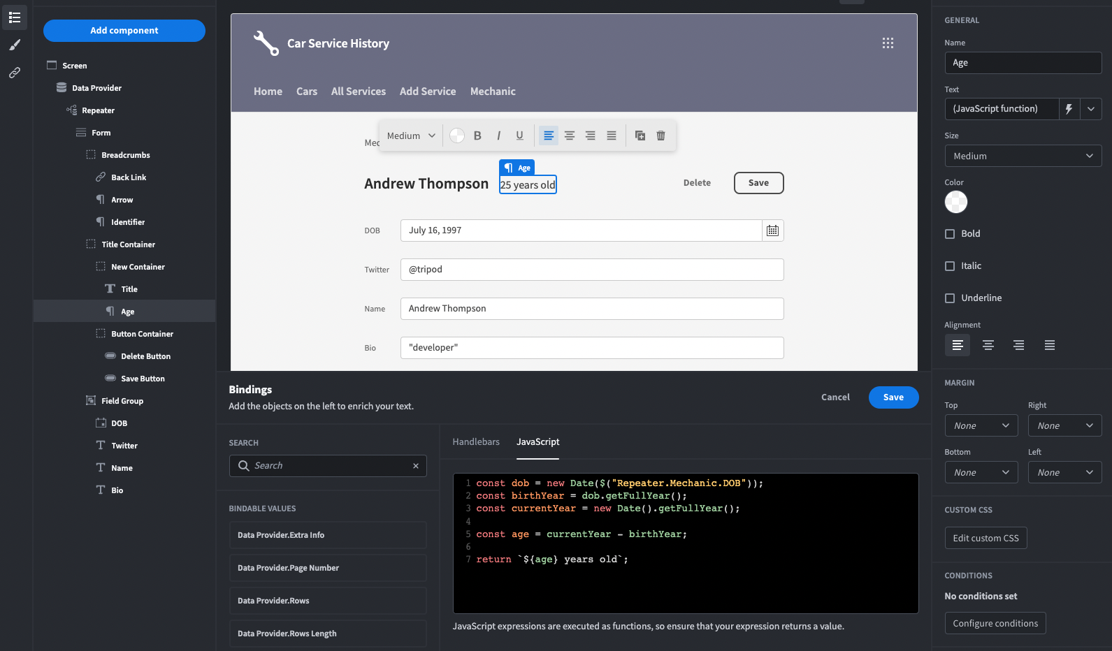 Calculating an age from a DOB · Budibase budibase · Discussion #7234 ...