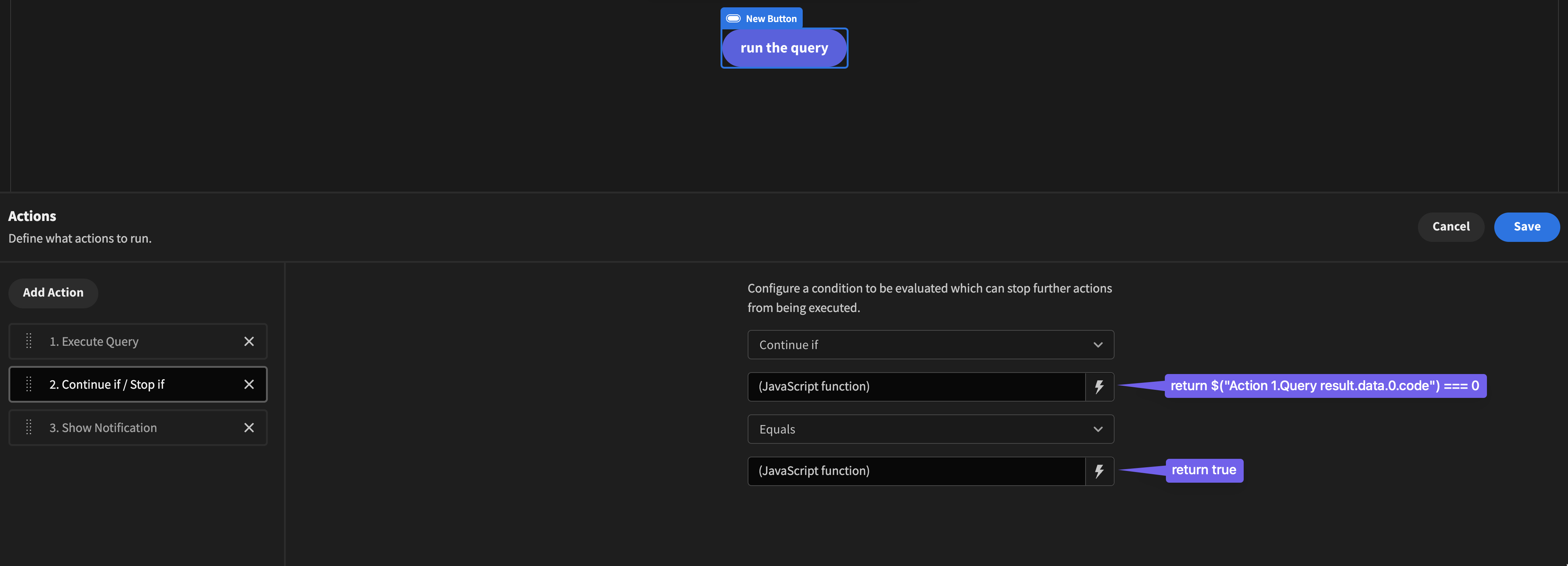 Continue if not working on Define Actions · Budibase budibase · Discussion #9896 · GitHub