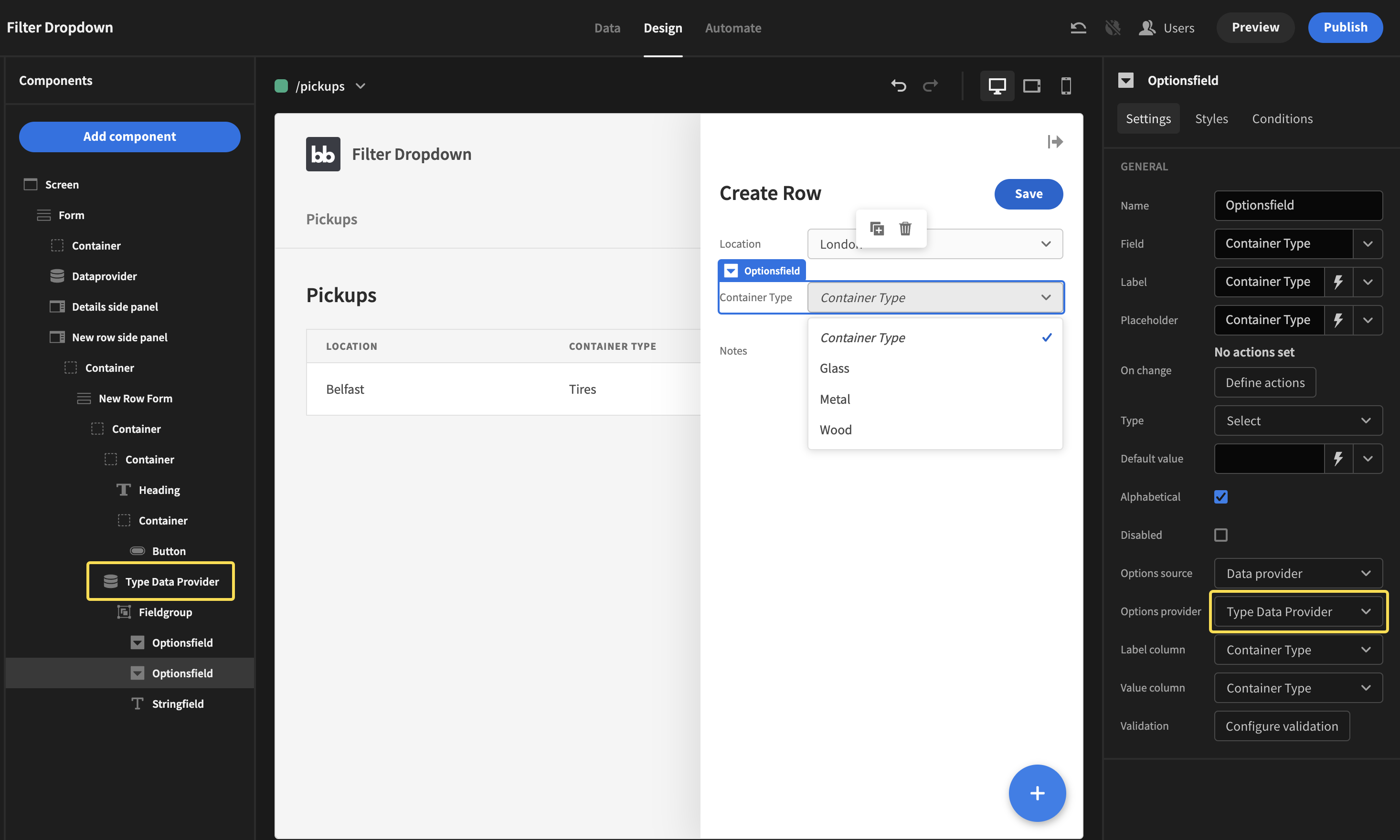Update option picker 2 with values based on value in option picker 1 · Budibase budibase ...