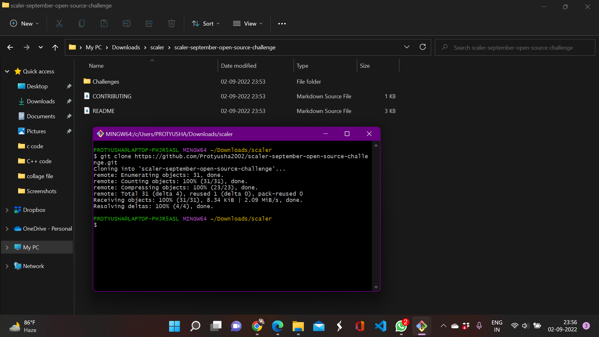 Challenge 1,2,3,4,5,6,7 ,8 & 9 : Protyusha Chatterjee#6384 · Issue #139 · scaleracademy/scaler ...
