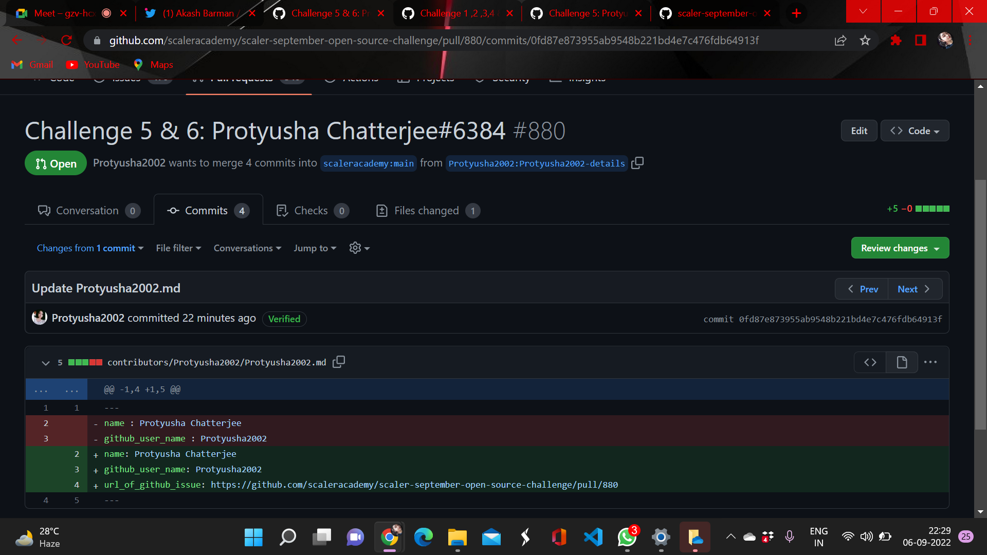 Challenge 1,2,3,4,5,6,7 ,8 & 9 : Protyusha Chatterjee#6384 · Issue #139 · scaleracademy/scaler ...