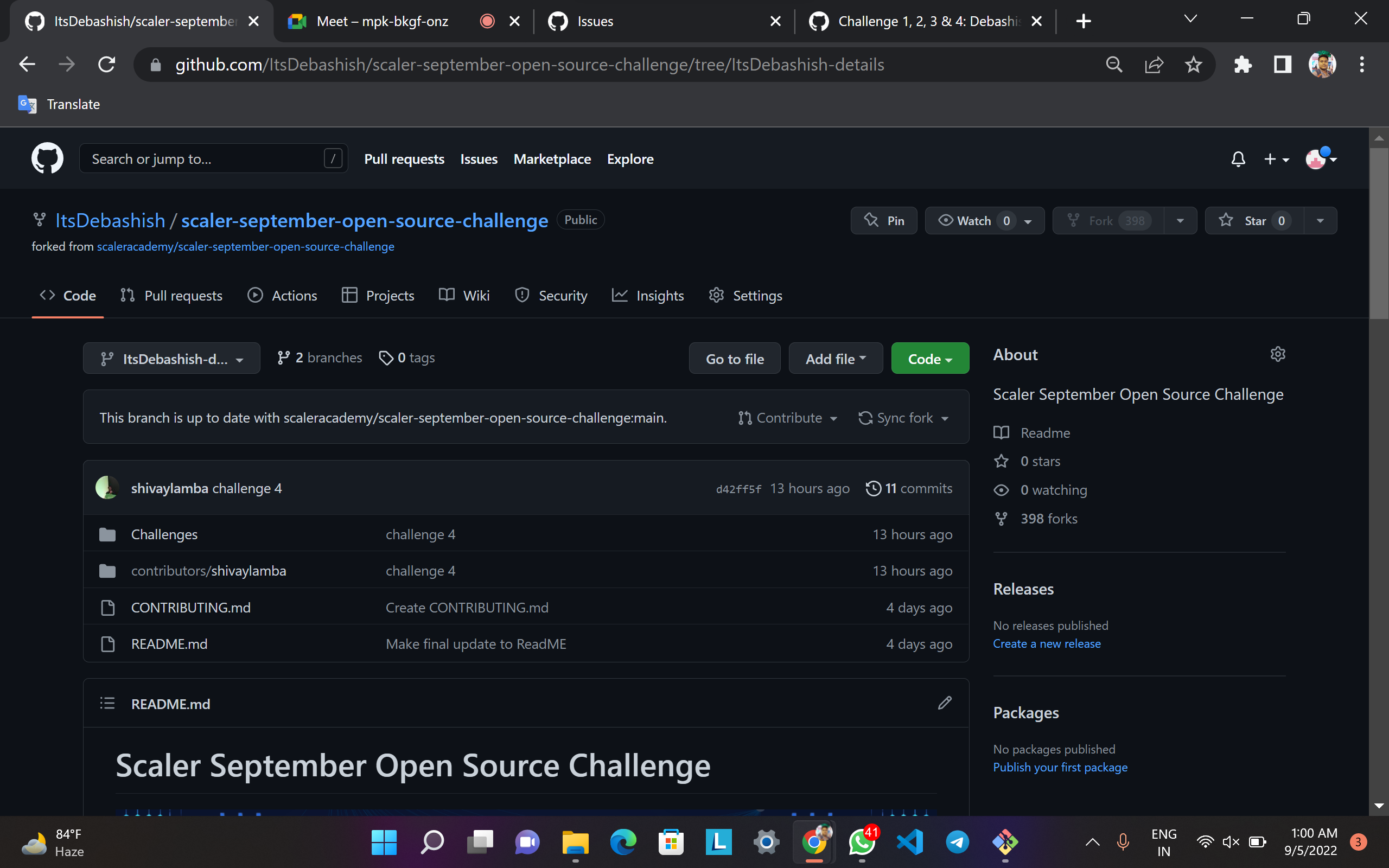Challenge 1, 2, 3, 4, 5, 6, 7, 8 & 9 : Debashish#2188 · Issue #148 · scaleracademy/scaler ...