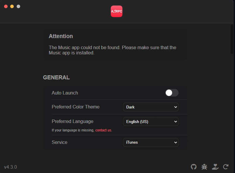 BUG | It cannot detect the iTunes app · Issue #49 · zephraOSS/Apple-Music-RPC · GitHub