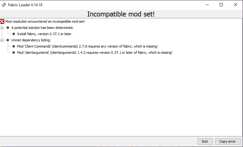 Mod Wont Load In Fabric Newest Version · Issue 512 · Earthcomputer 8516