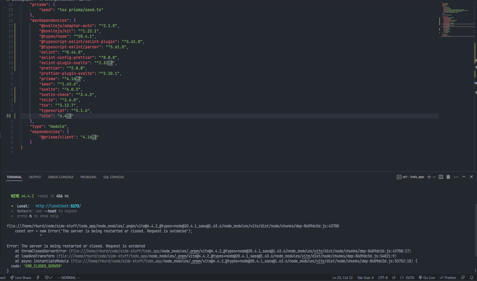Vite v4.4.0+ restart dev server crashed by "@sveltejs/kit/vite" plugin. · Issue #10349 ...