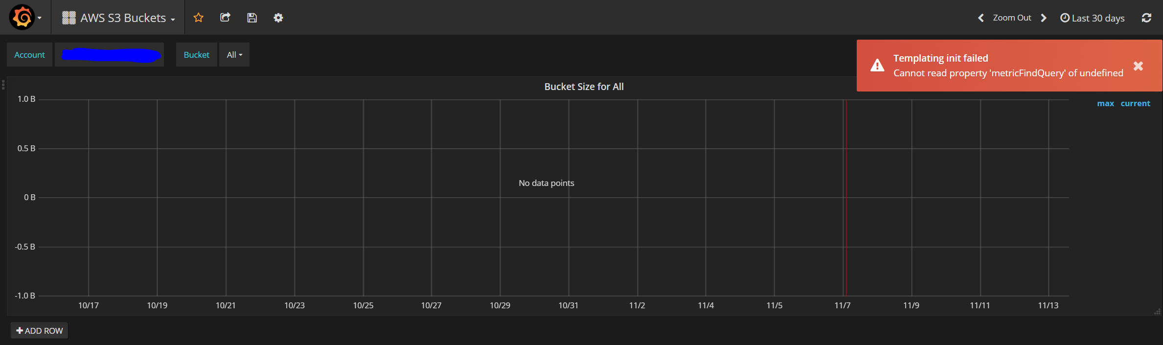 Cloudwatch source: Cannot read property 'metricFindQuery' of undefined · Issue #9876 · grafana ...